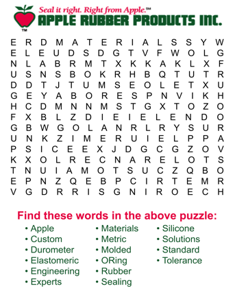Test Your Skills | Apple Rubber Word Find | Official Apple Rubber Blog
